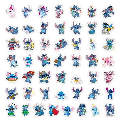 Buy 50pcs Stitch Cartoon Label Paste Sticker For Children Table Book ...