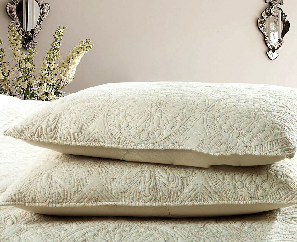 Buy Plain Bedspread For Bed Quilt Set Embroidered Quilts 3 Piece White ...