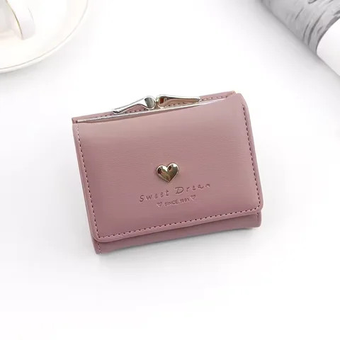 Buy Small Soft Leather Wallet Women Simple Style Coin Bag Money Clip ...