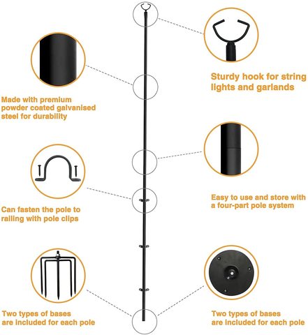 Buy Steel Light String Pole For Outdoor String Light Poles At Chrimas ...