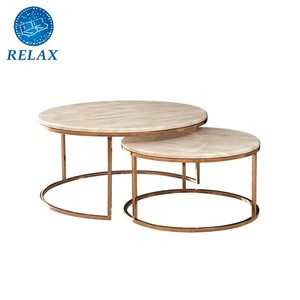 Buy Stylish Stainless Steel Side Coffee Table With Marble Top from ...