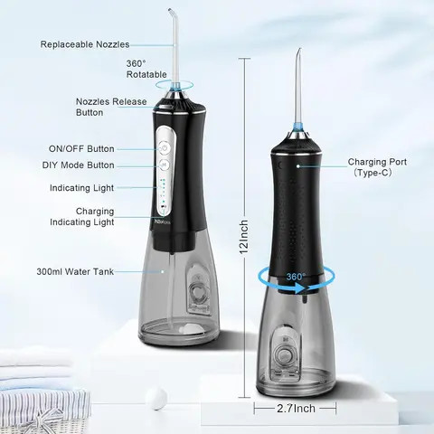 Buy Teeth Cleaning Portable Cordless Oral Dental Irrigator Usb ...