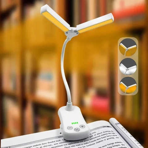 Buy Touch Control Dual Head Lamp Adjustable Clip-on Sheet Music Light ...