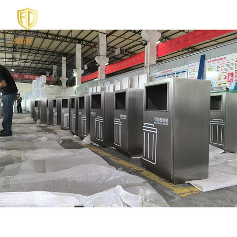 Buy Traditional Stainless Steel Solid Wood Recycle Bin Household ...