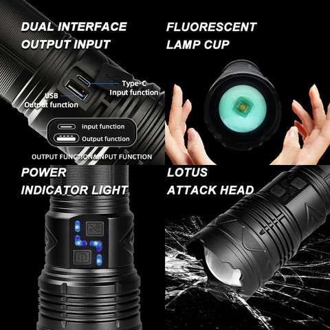 Buy Ultra Bright Flashlight Explosion Proof Defensive Rechargeable ...