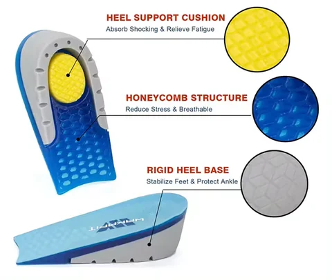 Buy Womens And Mens Secret Heel Lift Shoe Insole Inner Sole Invisible ...