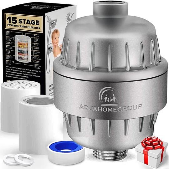 Buy Aquahomegroup 15 Stage Shower Filter With Vitamin C For Hard Water ...