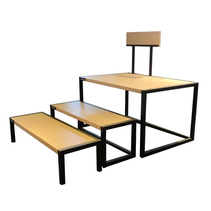 Buy Industrial Stackable Display Table With Wood Pattern from Qiao Song ...