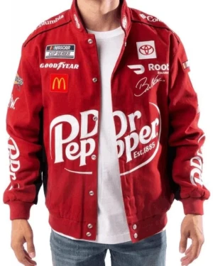 Buy Red Cotton Dr. Pepper Racing Jacket from TREX international co ...