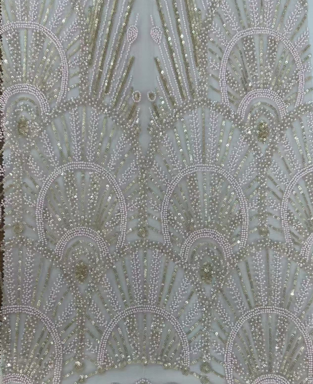 Buy Luxury Heavy Beaded & Sequins Fabric For Wedding /bridal Dress ...