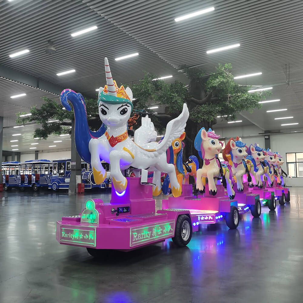 Buy 11 Seats Electric Trackless Train Mini Ride Kids Train from Henan ...