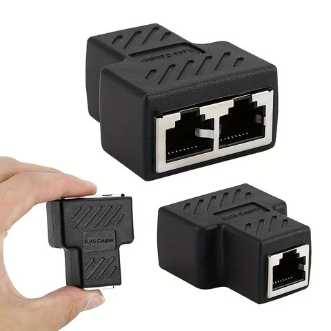 Buy 1 To 2 Dual Female Rj45 Connector Ethernet Lan Network Rj45 Coupler ...