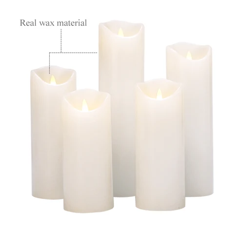 Buy 3d Real Flame Pillar Battery Operated Home Decoration Led Candles ...