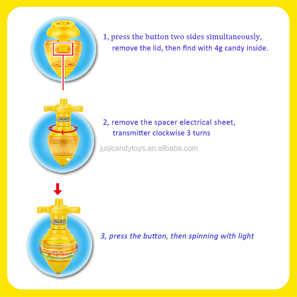 Buy Candy Filled In Plastic Flashing Light Spinning Top Toys Candies ...