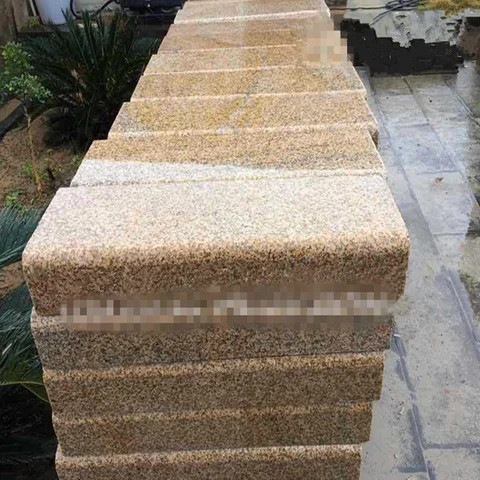 Buy China Red Granite Kerb One Long Side Chamfered With Natural Surface ...