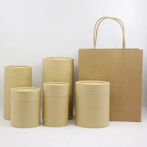 Buy Custom Printing Natural Cardboard Cylinder Box Candle Paper Tube ...