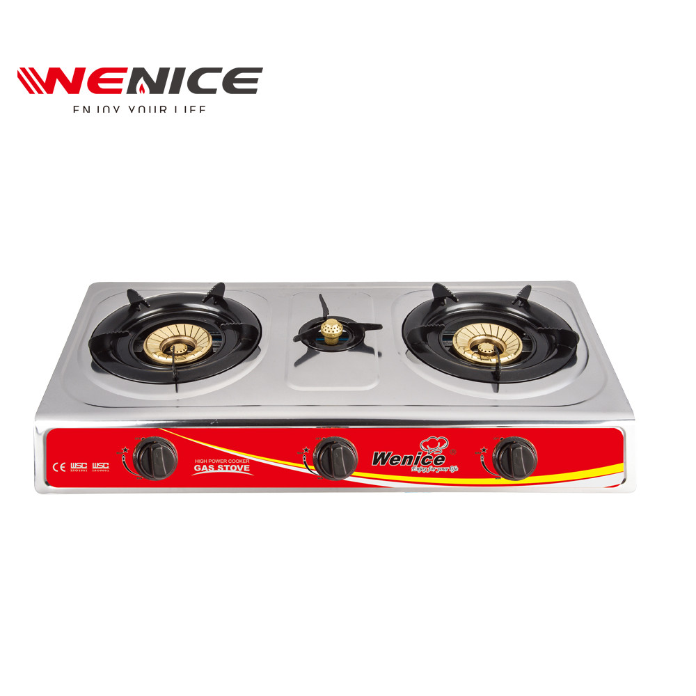 Buy Gas Stove 3 Burner Japanese Gas Stove With Stainless Steel Panel ...