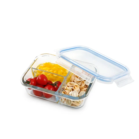Buy Glass Bento Box/meal Food Storage Lunch Box With Divider/glass Food ...