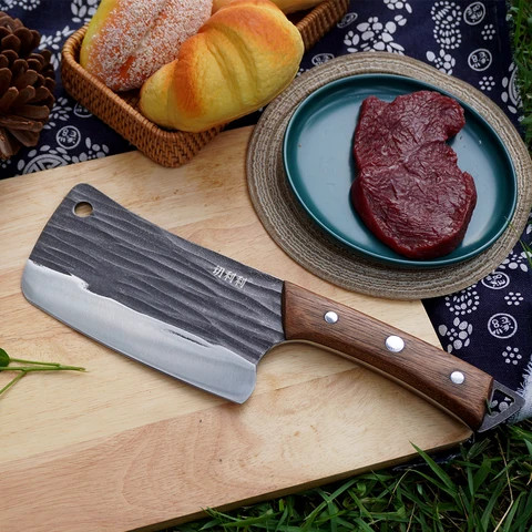 Buy Hammer 50cr15mov Stainless Steel Kitchen Knife Sapele Wood Handle ...