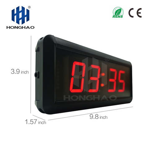 Buy Hangzhou Honghao 4 Digit 1.5 Inch Red Led Wall Count Up Watch ...