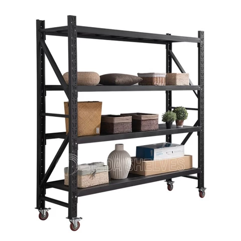 Buy Light Duty 4 Layer Adjustable Metal Shelf Warehouse Shelving Unit ...