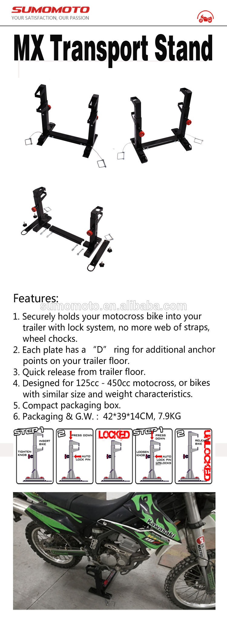 Buy Mx Transport Stand Mx Lock Rack Dirt Bike Wheel Chock from Hangzhou ...