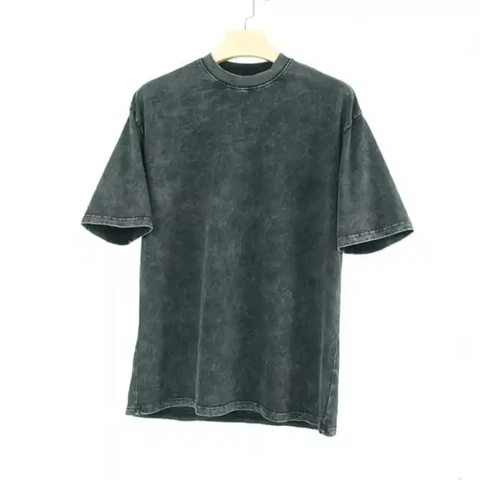 Buy New Style Unisex Plain Vintage T-shirt Loose Fit High Quality 100% ...
