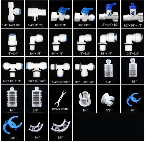 Buy Reverse Osmosis Ro Water System Fitting 1/4" 3/8" Inch 8mm Od Hose ...