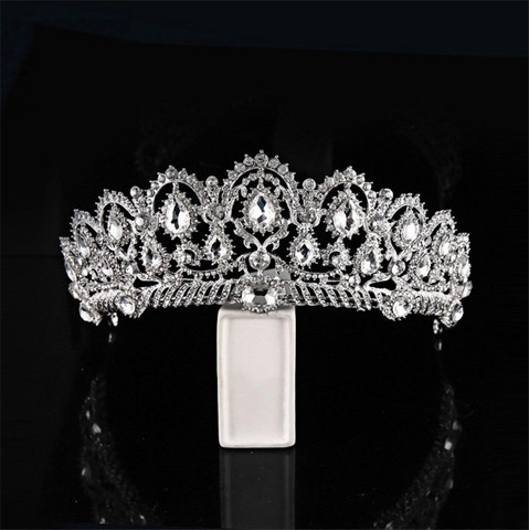 Buy Rs012 European Noble Luxury Tiara White Crystal Bridal Crown ...