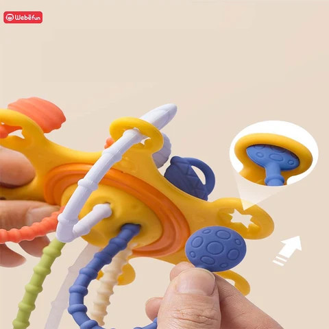 Buy Soft Silicone Pull String Toys Sensory Montessori Manhattan Ball ...