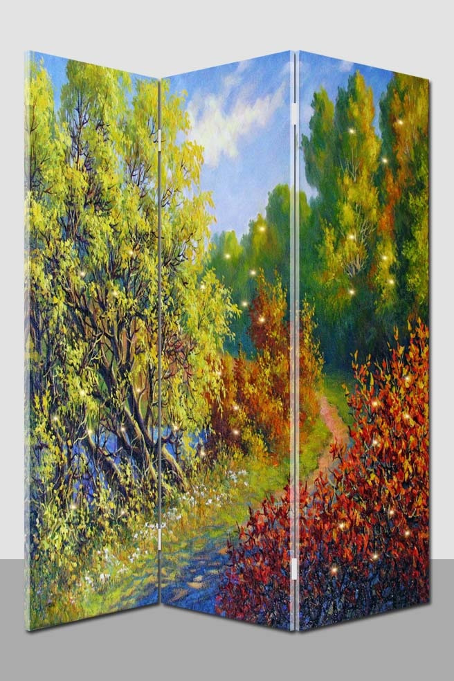 Buy Spring Waterfall Folding Screen Screen Room Dividers Partition 3 ...