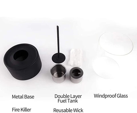 Buy Table Top Ethanol Fireplace Indoor Outdoor Fire Pit Portable Fire ...