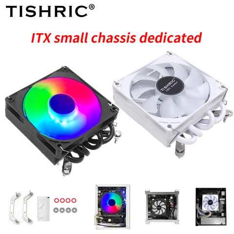 Buy Tishric Small Chassis Dedicated Cpu Cooler Fan 4 Heat Pipes 4 Pin ...
