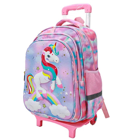 Buy Unicorn Cartoon Girls With Pencil Bag Lunch Box Trolli Trolley ...