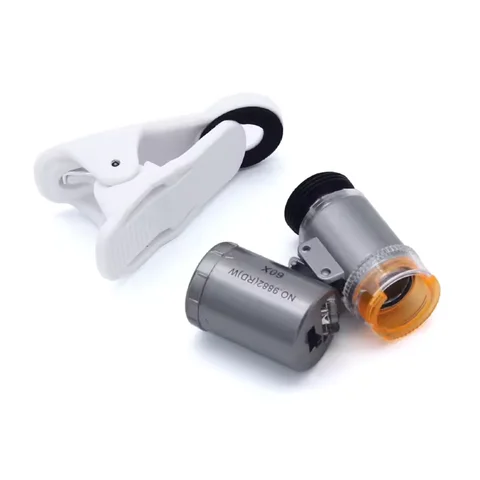 Buy Universal Mini Mobile Phone Clip-on 60x Microscope 2 White Led & 1 ...