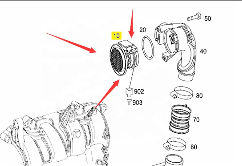 Buy W204 W205 C200 M271 Air Flow Sensor Meter For Mercedes-benz C300 ...