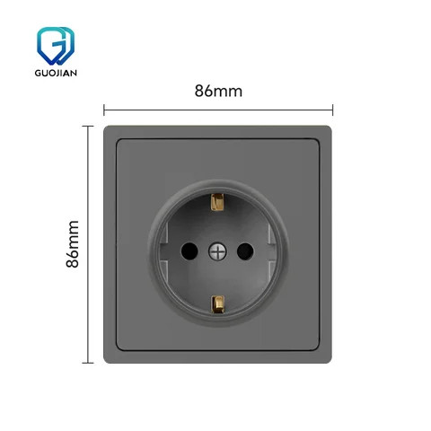 Buy Wall Switch White Golden Wall Socket Waterproof French 2pins With ...