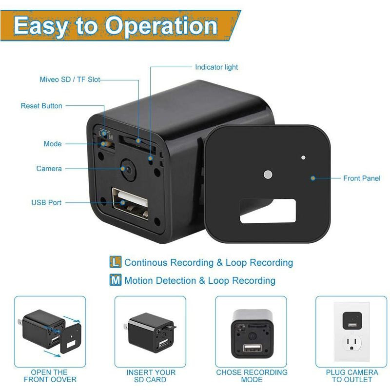 Buy Full Hd 1080p Plug Socket Hidden Spy Camera Charger Remote Control ...