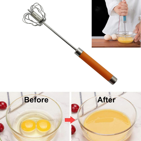 Buy 12-inch Hand Push Stainless Steel Rotary Self-mixer Miracle Whisk ...