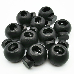 Buy 24.5mm Big Ball Shape Black Color Spring Loaded Plastic Cord Lock ...