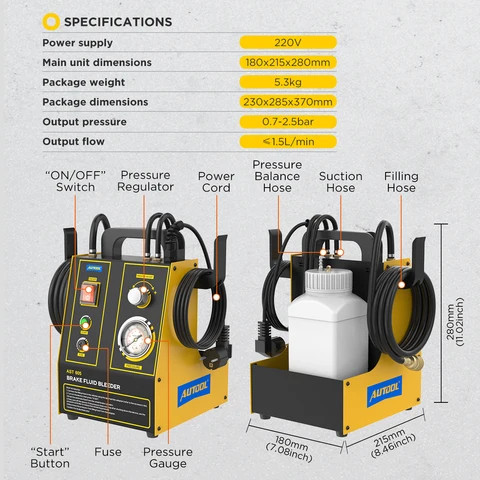 Buy Autool Ast605 Automatic Pulsating Brake Oil Changer 110v/220v Car Brake Fluid Bleeder ...
