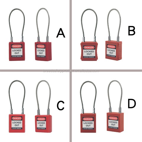 Buy Breed 3mm Dia 150mm Steel Cable Same Key Safety Padlocks For ...