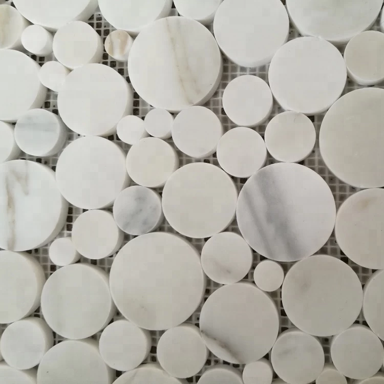 Buy Calacatta Gold Bubble Round Marble Mosaic Tile from Xiamen Good ...
