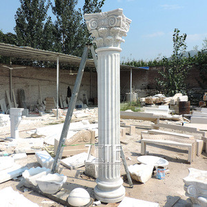 Buy Classic Hand Carved White Stone Column Marble Square Pillar Design ...