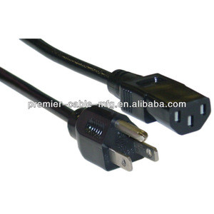 Buy Computer / Monitor Power Cord Black Nema 5-15p To C13 10 Amp 50 ...