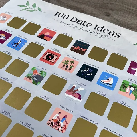 Buy Custom Printing 100 Date Night Ideas Scratch Off Poster Couples ...