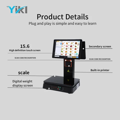 Buy Digital Weight Scale Cash Register Pos System Touch Screen All In ...