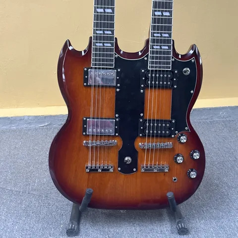 Buy Factory Cheap Price Sunburst Double Neck 12+6 Strings Electric ...