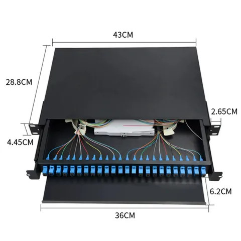 Buy Fiber Optic Adapter Fiber Cabinet Enclosure 1u 24 Ports 19 Inch 24 ...