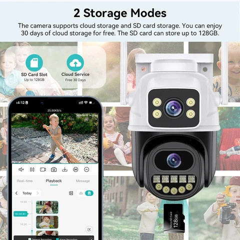 Buy Icsee App Hd 4k 8mp Wifi Ptz Ip Dual Lens Smart Home Night Vision ...